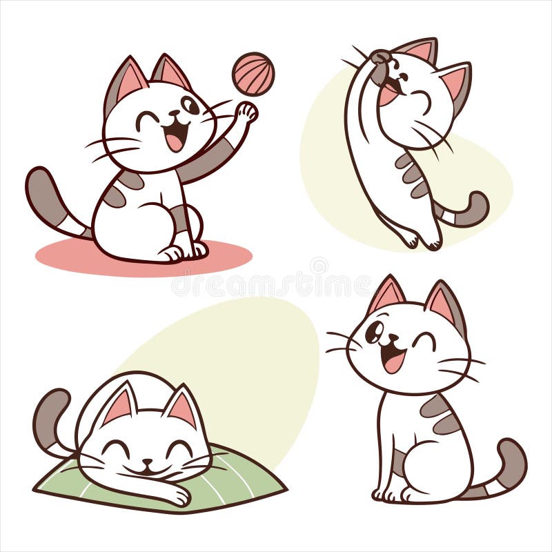 Create Stunning Cute Cat Vector Icons with Ease Stock Vector ...