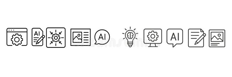 Explore Various AI Applications through Engaging Icons and Symbols in a ...