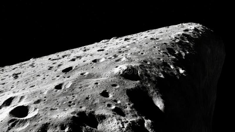Vast Surface of an Asteroid Against the Cosmic Background Stock ...