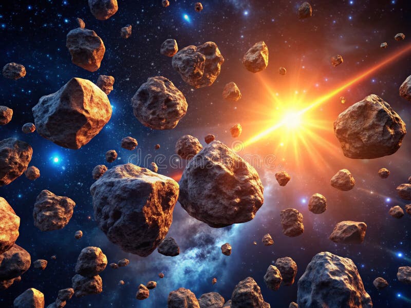 Stunning Asteroid Field a Detailed View of Cosmic Boulders in Space ...