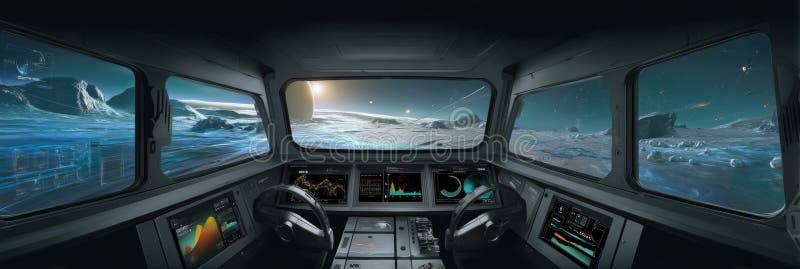 Explore the Vastness of Space from a Futuristic Spacecraft Dashboard ...