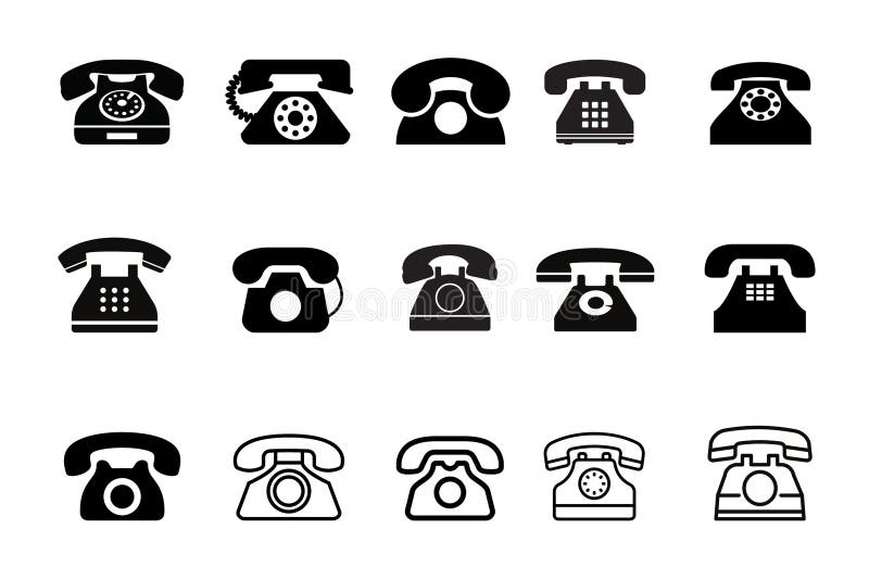 Telephone Icon Set Isolated Vector Stock Illustration Stock ...