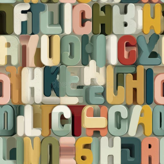 Colorful Abstract Alphabet Design with Unique Lettering Patterns Stock ...