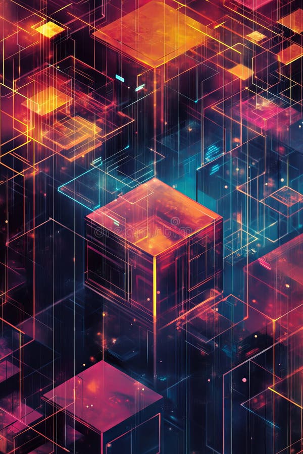 Abstract Geometric Background with IoT Connections in Tech Design Stock ...