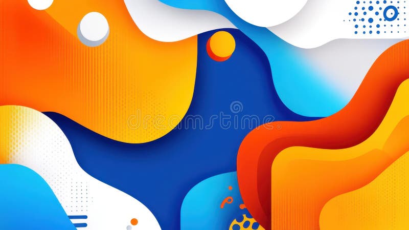 Explore a Vibrant Abstract Design with Modern Flat Illustrations in a ...