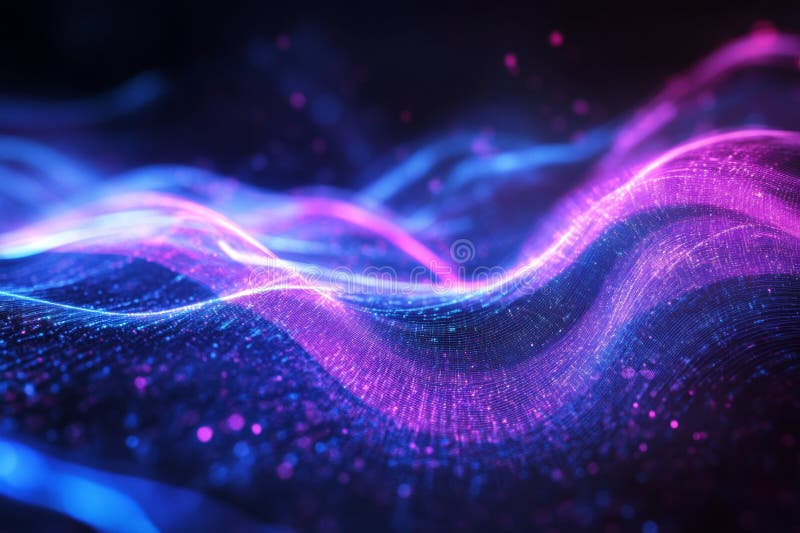 Explore the Vibrant Abstract Neon Blue and Purple Digital Wave Pattern ...