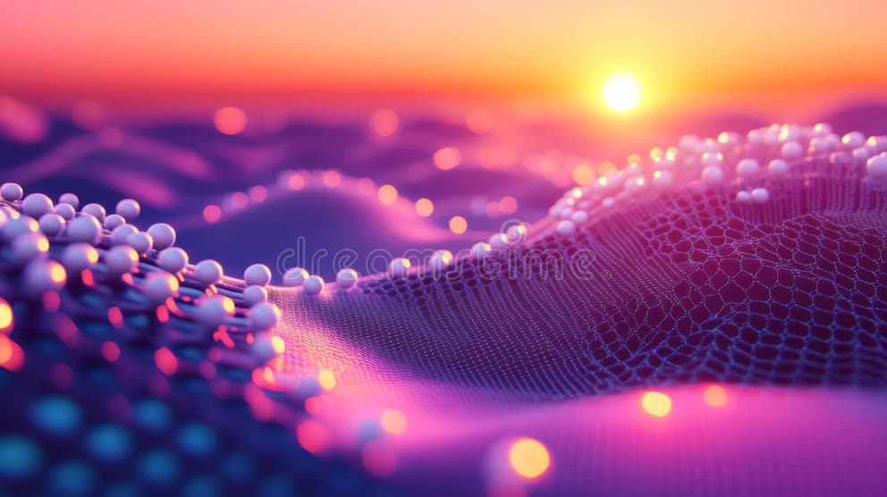 Vibrant Abstract Scene of Titanium Dioxide Forming at Sunset Stock ...