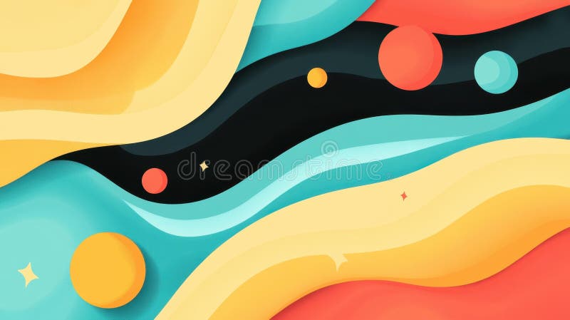 Explore Vibrant, Abstract Waves in this Modern Flat Illustration ...