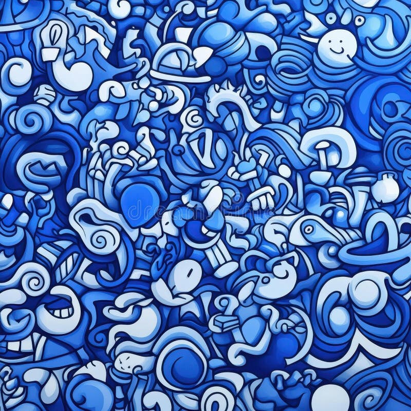 Explore a Vibrant Blue Growth Mindset, Filled with Cartoonish Elements ...