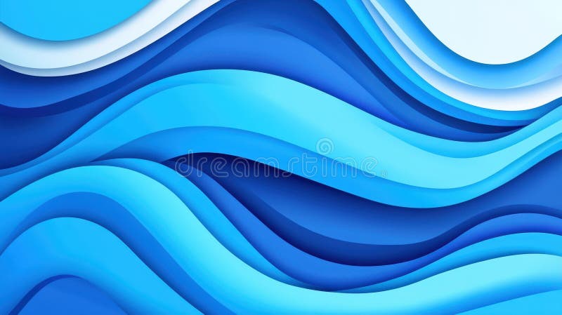 Explore a Vibrant Blue Surface in this Modern Flat Illustration ...