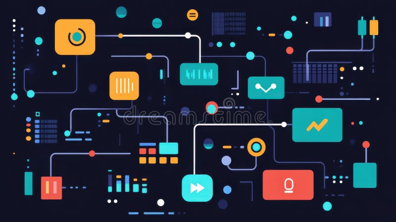 Explore a Vibrant, Cartoonstyle Tech Background Perfect for ...