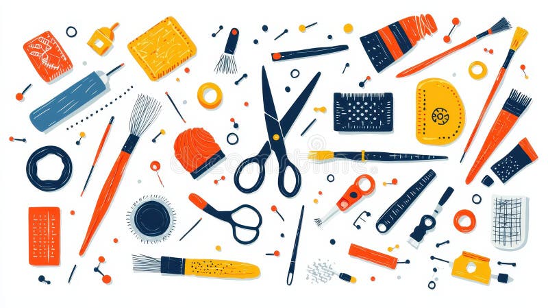 Creative Studio Workspace Colorful Tools & Supplies for Crafting ...