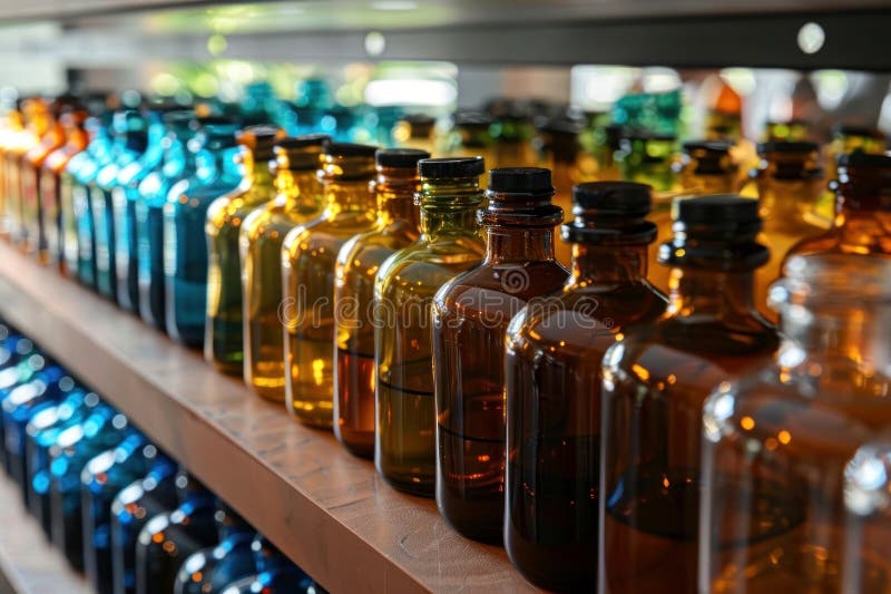 Explore this Vibrant Collection of Glass Bottles Casting Colorful ...