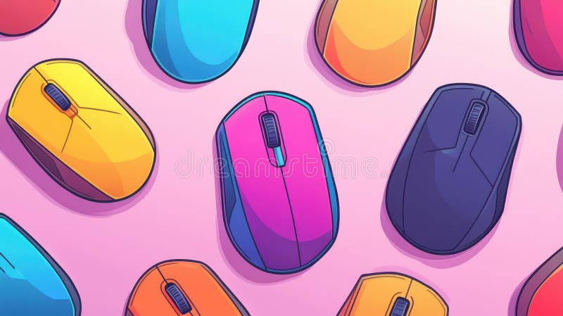 Explore Vibrant Computer Mouse Designs Glowing in Neon Lights, Blending ...