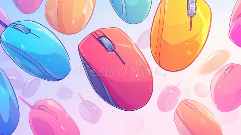 Explore Vibrant Computer Mouse Designs Glowing in Neon Lights, Blending ...