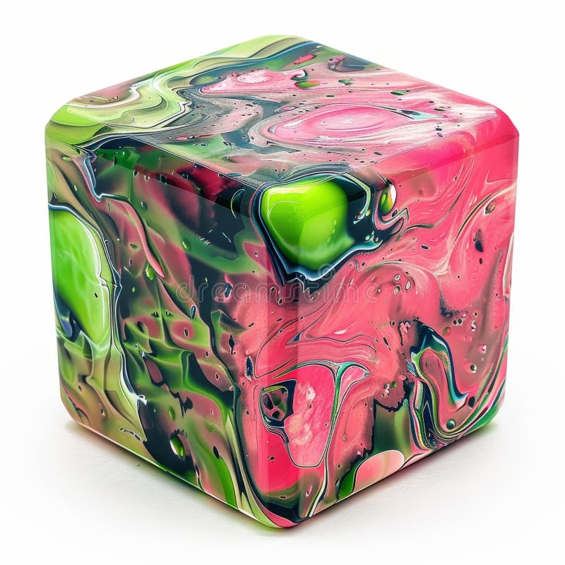 Explore a Vibrant Cube of Watermelon in Psychedelic Colors, Ai ...