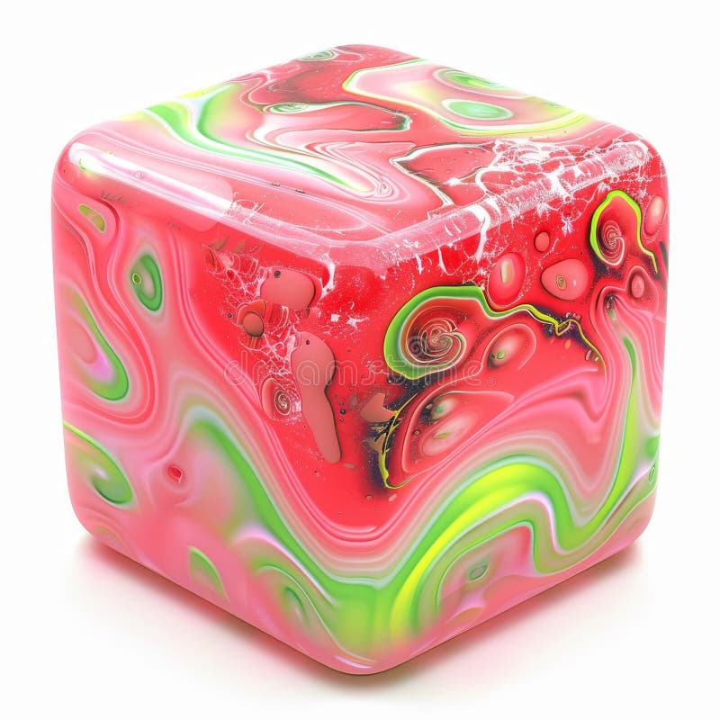 Explore a Vibrant Cube of Watermelon in Psychedelic Colors, Ai ...