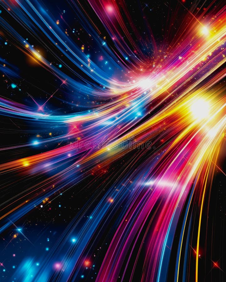 Vibrant Digital Abstract Composition in Bright Colors Stock Photo ...