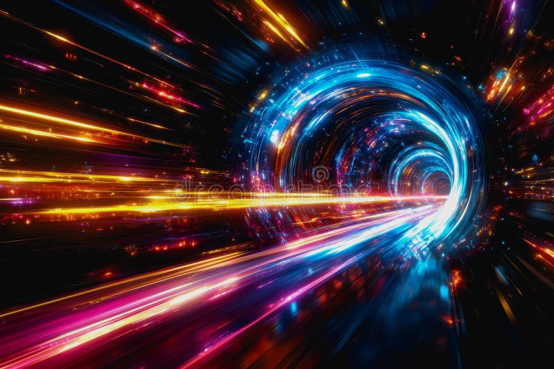 Futuristic Neon Digital Interface with Vibrant Colors Stock Photo ...