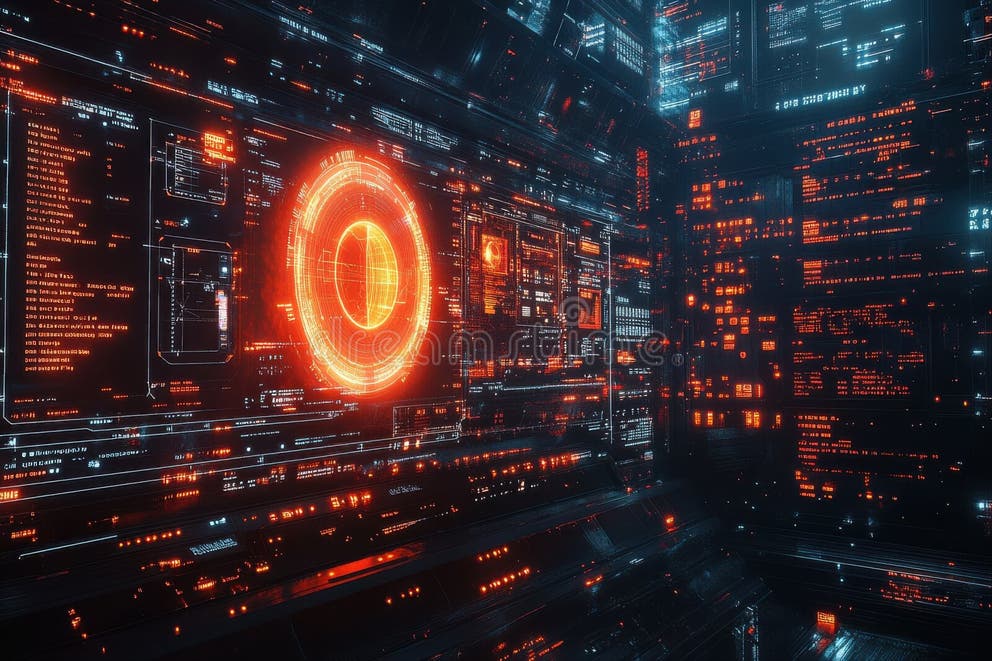 Innovative Cyber Space Interface Futuristic Data Visualization and Immersive Views Stock Image ...