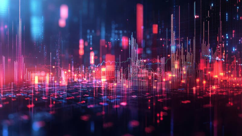 Dynamic Data Visualization Digital Realm Graphic Art Futuristic Environment Abstract Concept ...