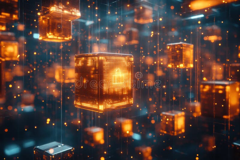 Dynamic Data Visualization of Digital Blocks in a Futuristic Space ...