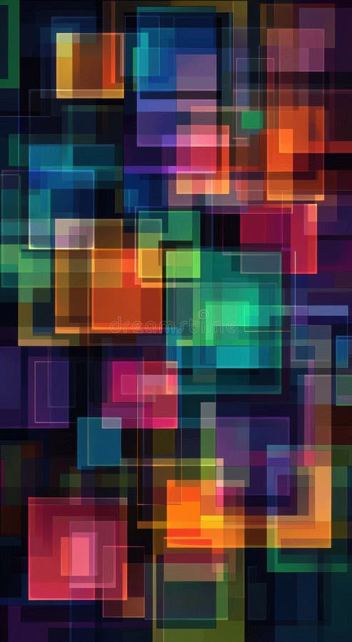 Overlapping Squares in Green Stock Image - Image of square, design ...