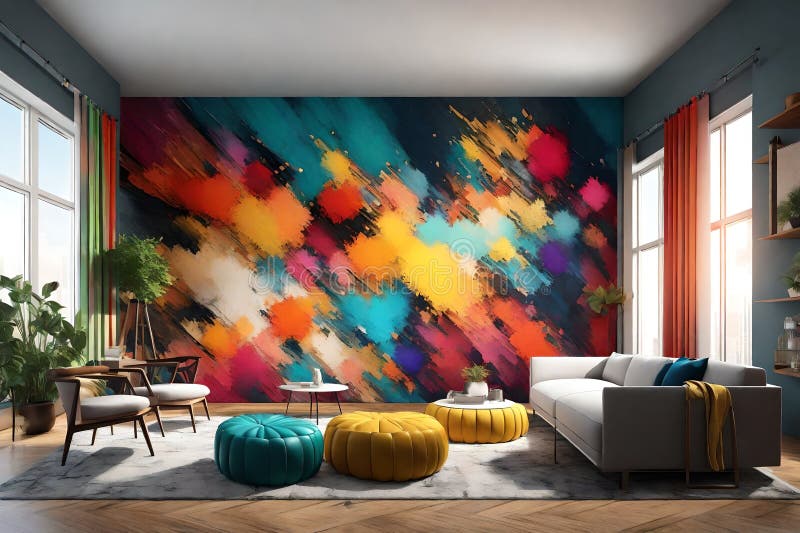 The Vibrant and Dynamic World of a Colorful Interior with this 3D ...