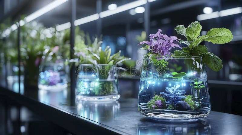 Dynamic Visualization of Aquatic Plant Growth Indoor Garden Photography ...