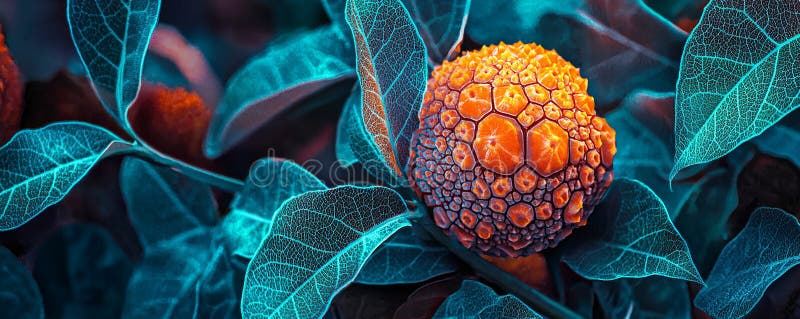 Geometric Wonder an Intricate Alien Fruit in Vibrant Colors Stock ...