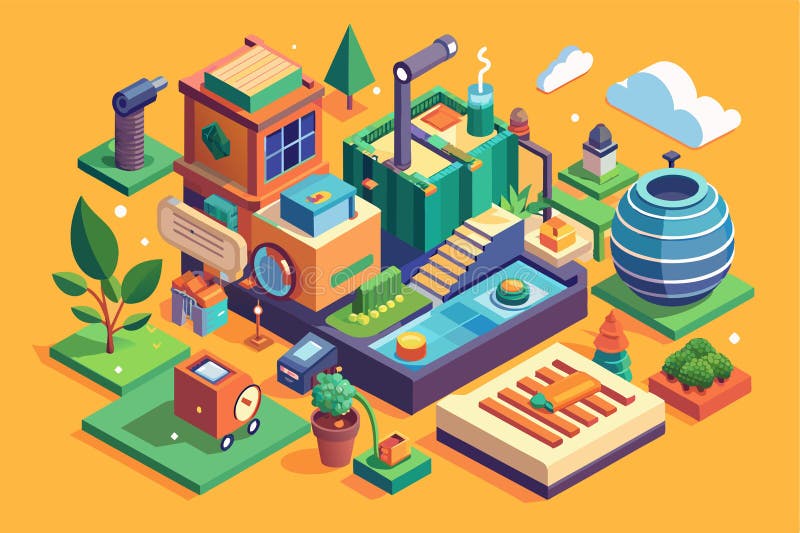 Explore a Vibrant Isometric Illustration Showcasing an Innovative ...
