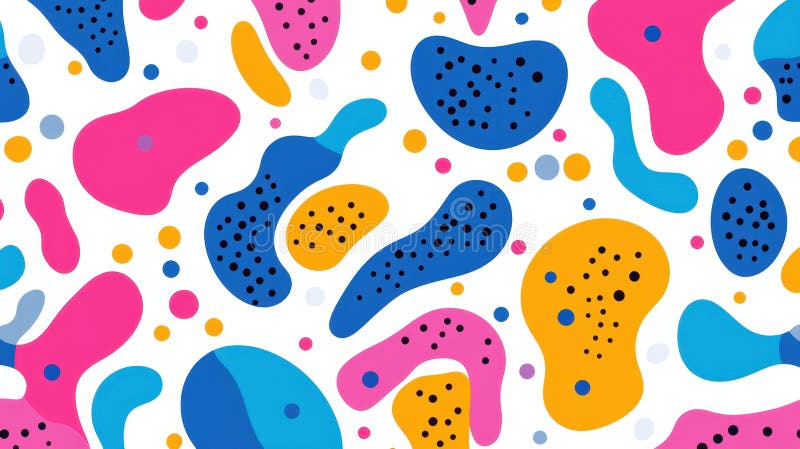 Explore Vibrant Memphisstyle Art with Playful Textures, Lines, and Dots ...