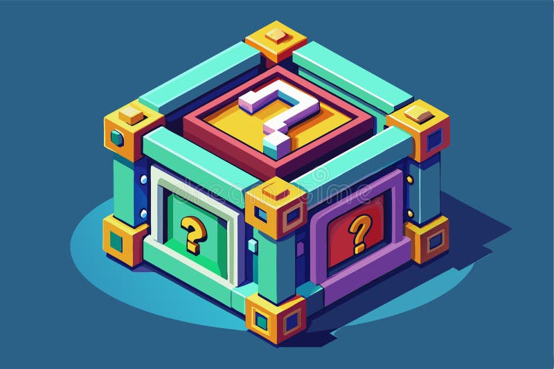 Explore a Vibrant Mystery Box Featuring Question Marks on a Calm, Blue ...