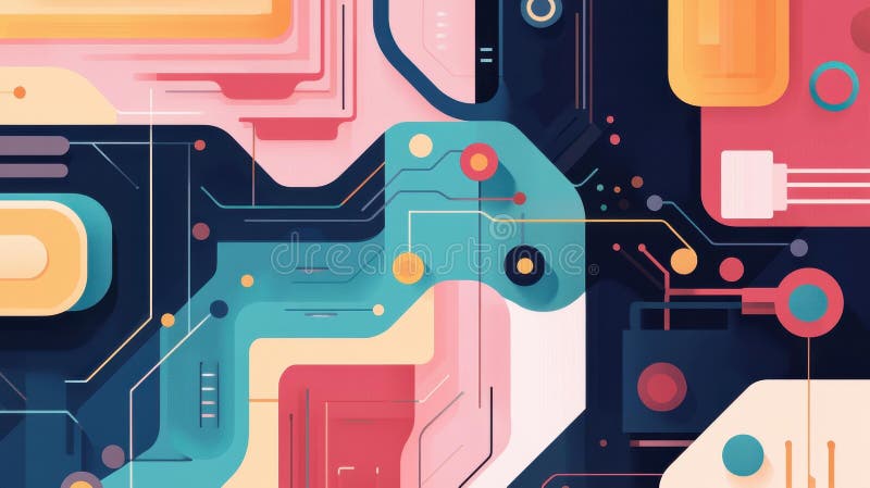 Explore a Vibrant Tech World with Colorful Circuits and Microchips ...