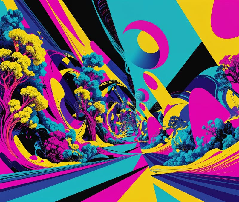 Maximalism Design with Bold Colors and Large Patterns Stock ...