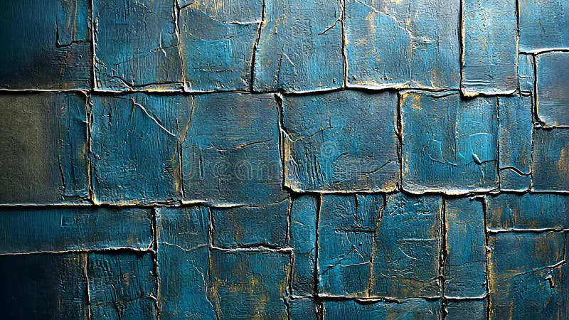 Textured Blue Wall Art Featuring Abstract Patterns and Details Captured ...