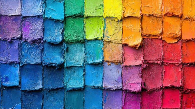 Vibrant Colors Texture Palette. Abstract Rainbow Palette with Thick ...