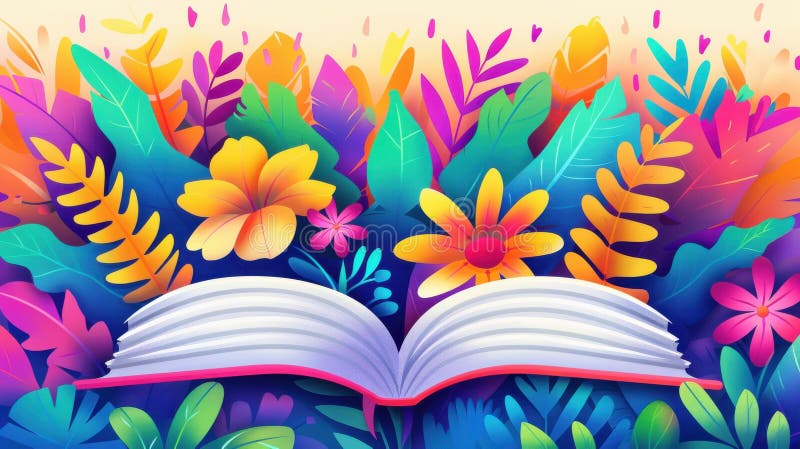 Explore Watercolor Illustrations in this Open Book Stock Illustration ...