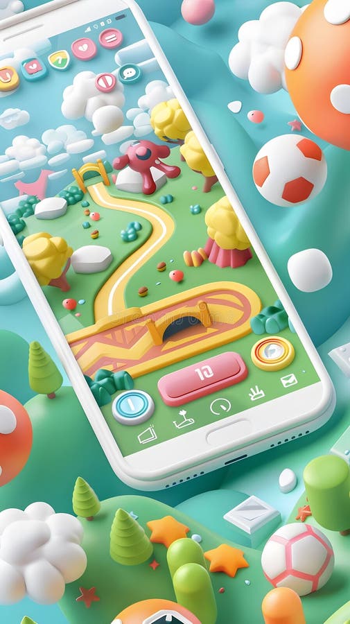 Explore a Whimsical 3D Mobile Game World, Navigate Charming Paths ...