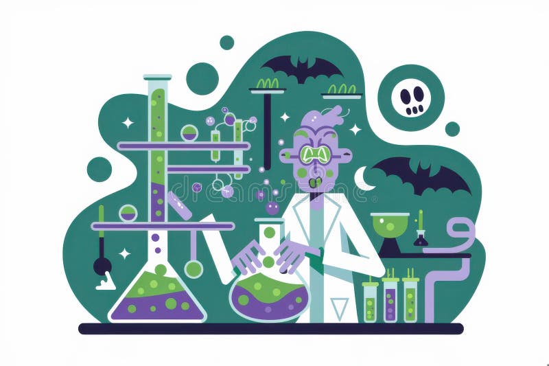 Playful Halloween Scientist Green Potion Laboratory - Halloween Science ...