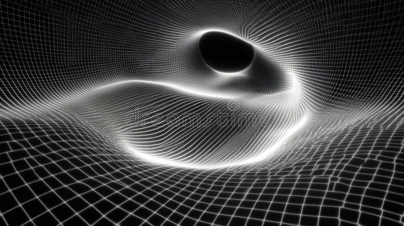Explore White Curved Grid with Vortex Effect, Tunnel Vision and Glowing ...