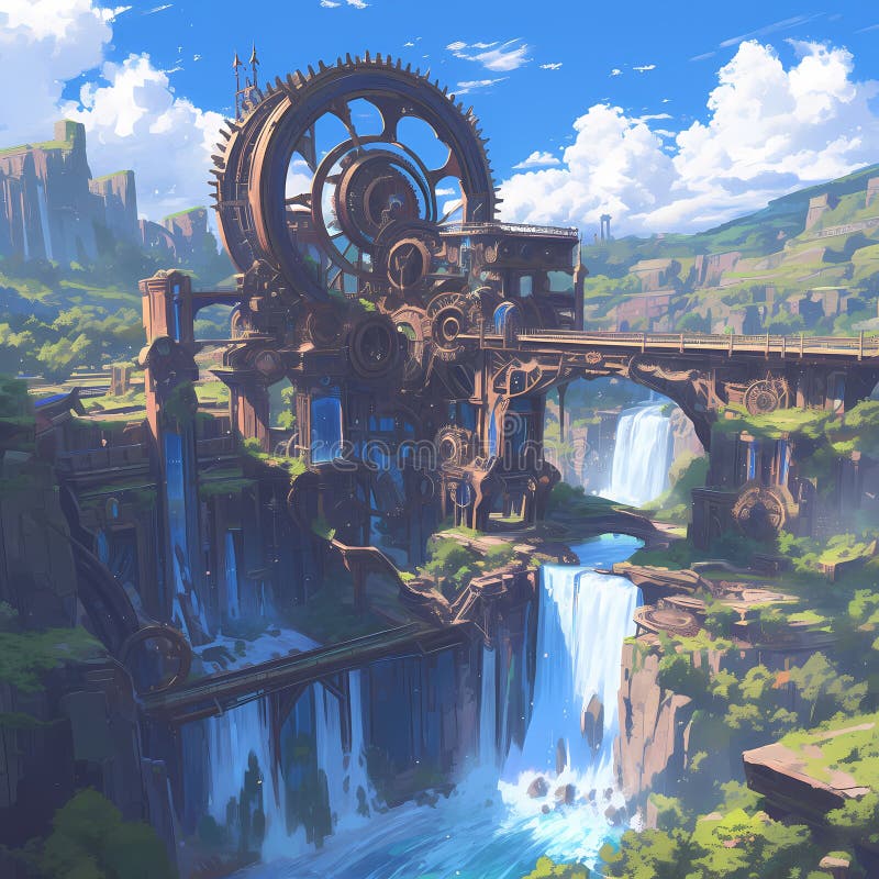 Explore the Wonder: Ancient Technology Meets Nature Stock Illustration ...