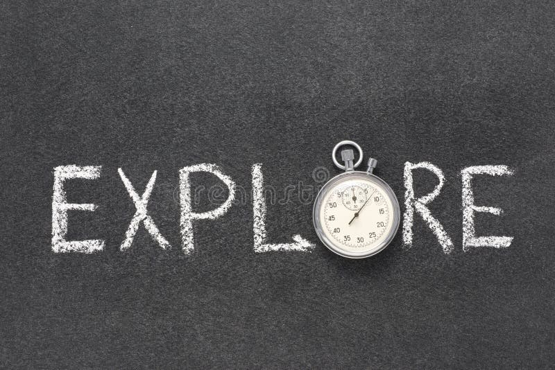 Explore Word Cloud Blue Sky Background only Stock Image - Image of ...