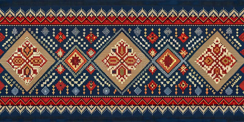 Global Mosaic, a Doodled Border Pattern with Cultural Inspiration Stock ...