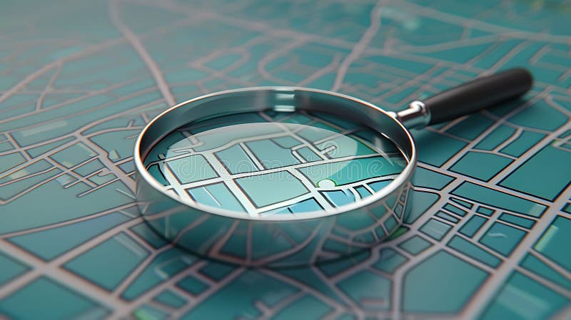 Explore the World: 3D Magnifying Glass on Map Background with Copy ...