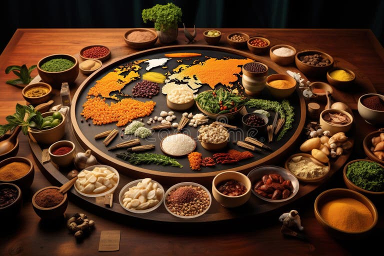 Explore the World through Delectable Culinary Diversity. Stock ...