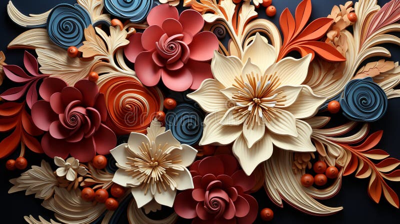 Embossed Art Techniques: Intricate Patterns on Canvas Stock ...