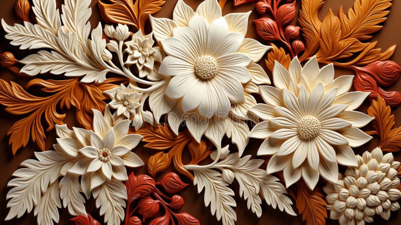 Embossed Art Techniques: Intricate Patterns on Canvas Stock ...