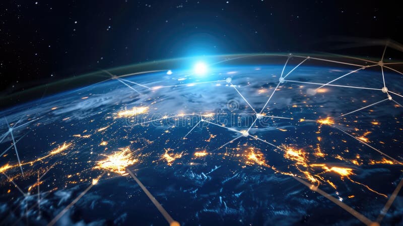 Explore a World of Interconnected Countries Against a Dark Background ...