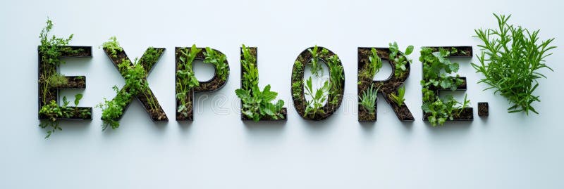 Explore the World Letters Spelling Explore , Filled with Plants on an ...